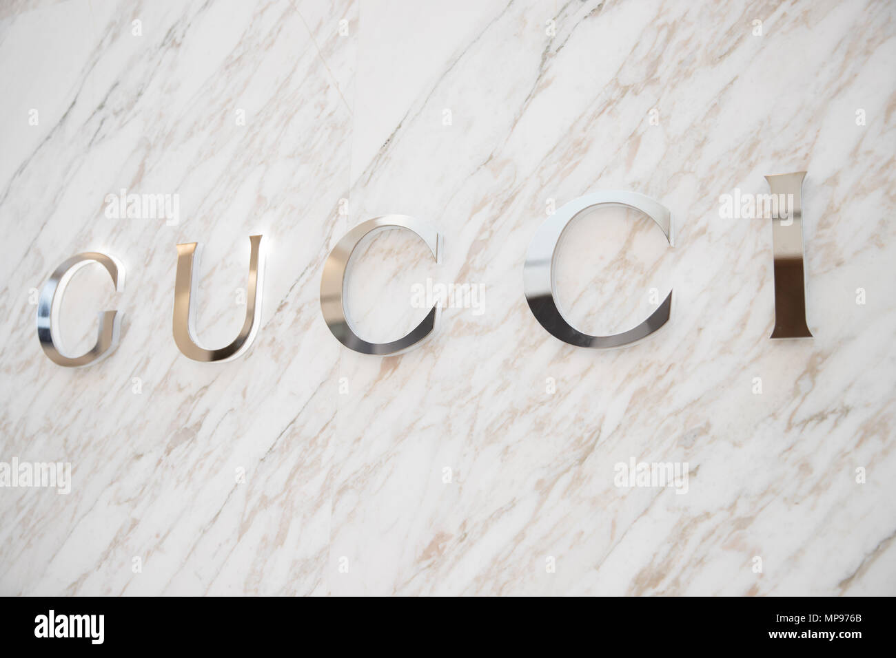Philadelphia, Pennsylvania, May 19 2018: Gucci store. Gucci, an Italian ...