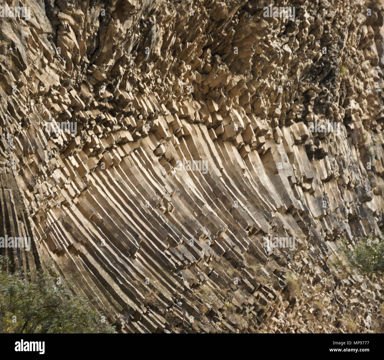 Geological formation of octagonal basalt columns in Garni Gorge called ...