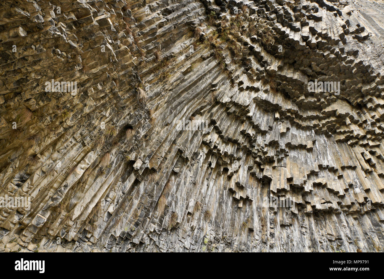 Geological formation of octagonal basalt columns in Garni Gorge called ...