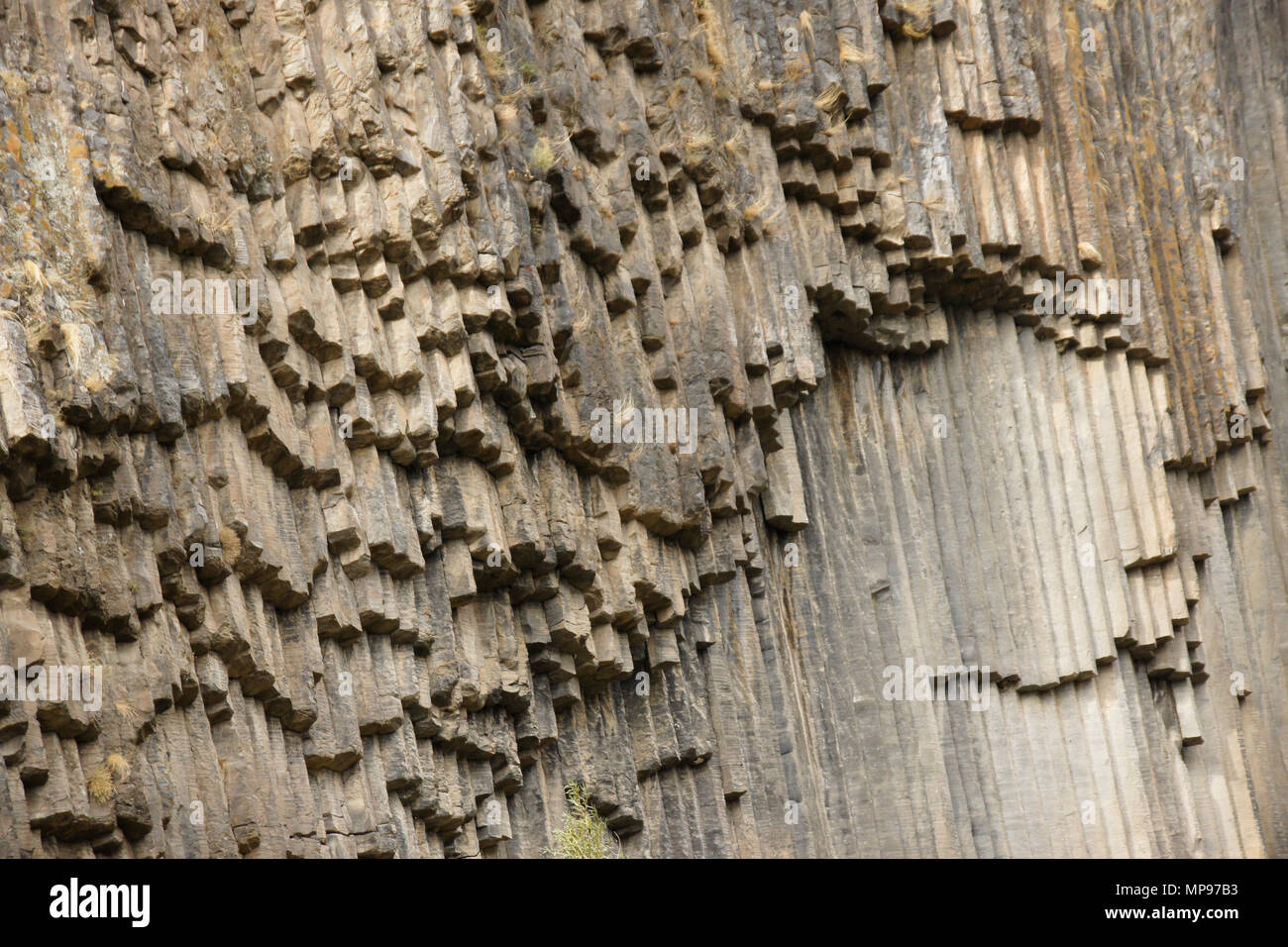 Geological formation of octagonal basalt columns in Garni Gorge called ...