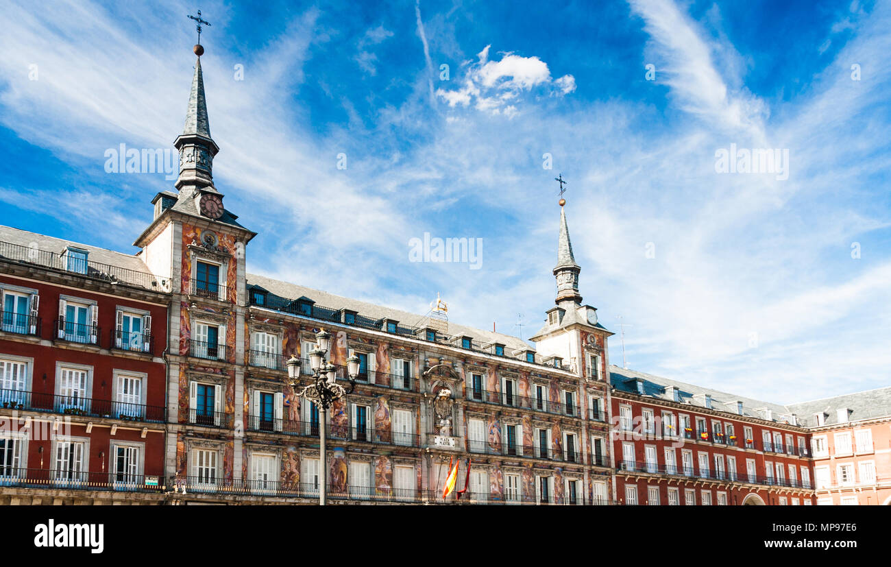 The Plaza Mayor (Main Square) is a central plaza in Madrid, Spain Stock ...
