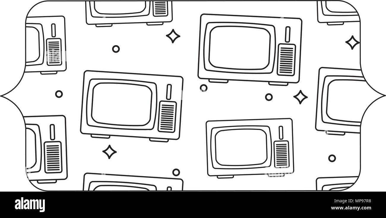banner with retro television pattern over white background, vector ...