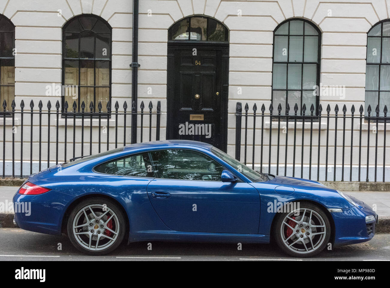 A very smart and expensive Porsche motor car in a select and upper ...