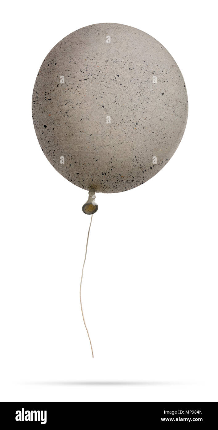 Concrete cement balloon flying on a white background Stock Photo - Alamy