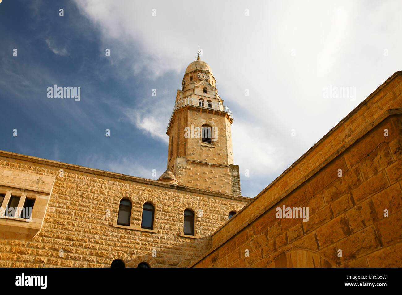 Jerusalem, Israel - May 16, 2018: View of the Dormitio Abbey on Mount ...