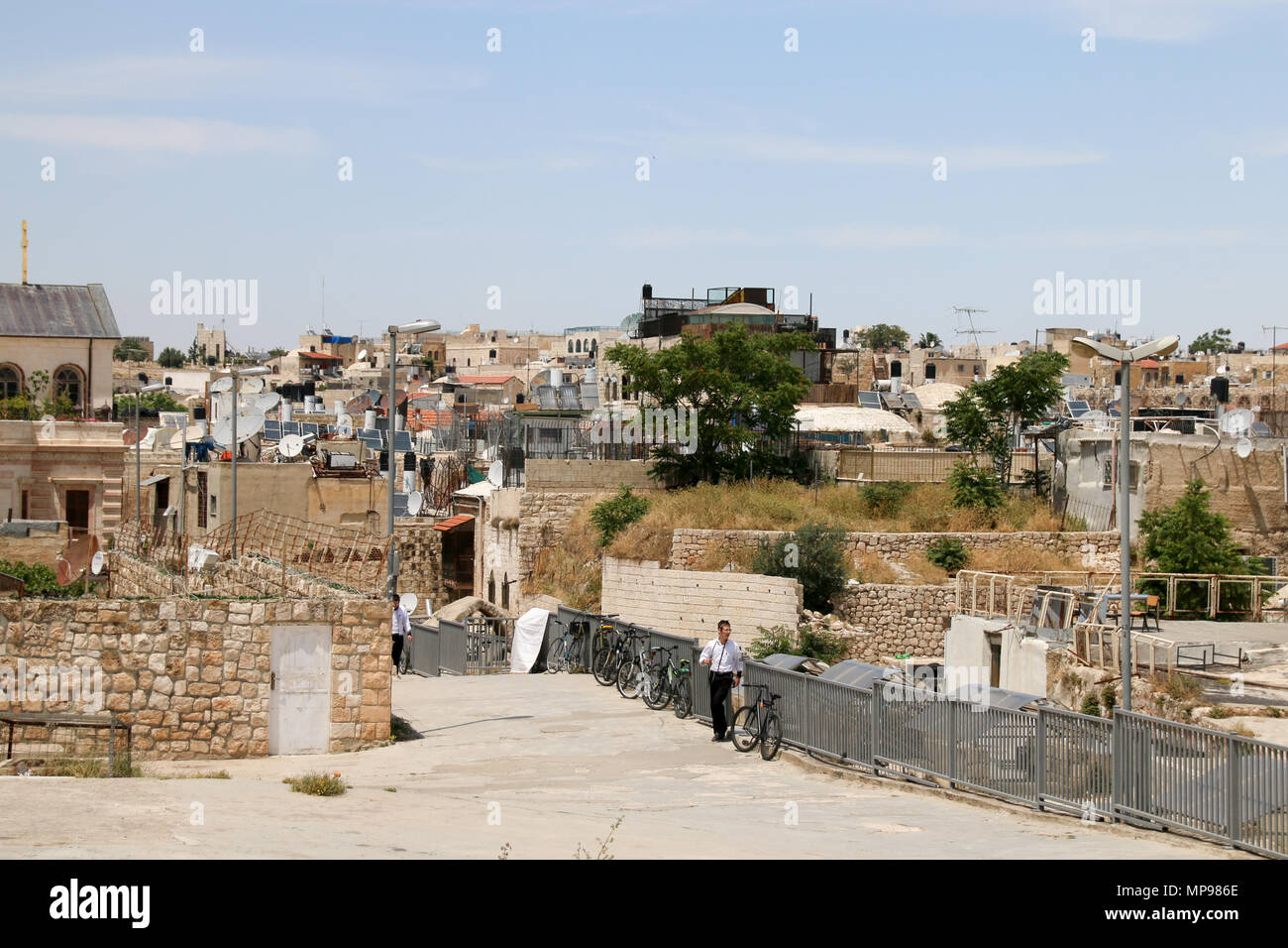 Jerusalem, Israel - May 16, 2018: Two Orthodox Jews walk through the ...