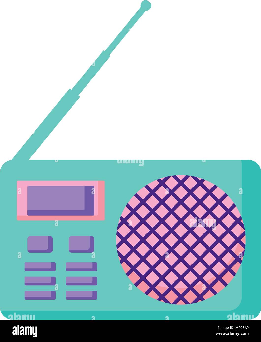 retro radio icon over white background, vector illustration Stock ...