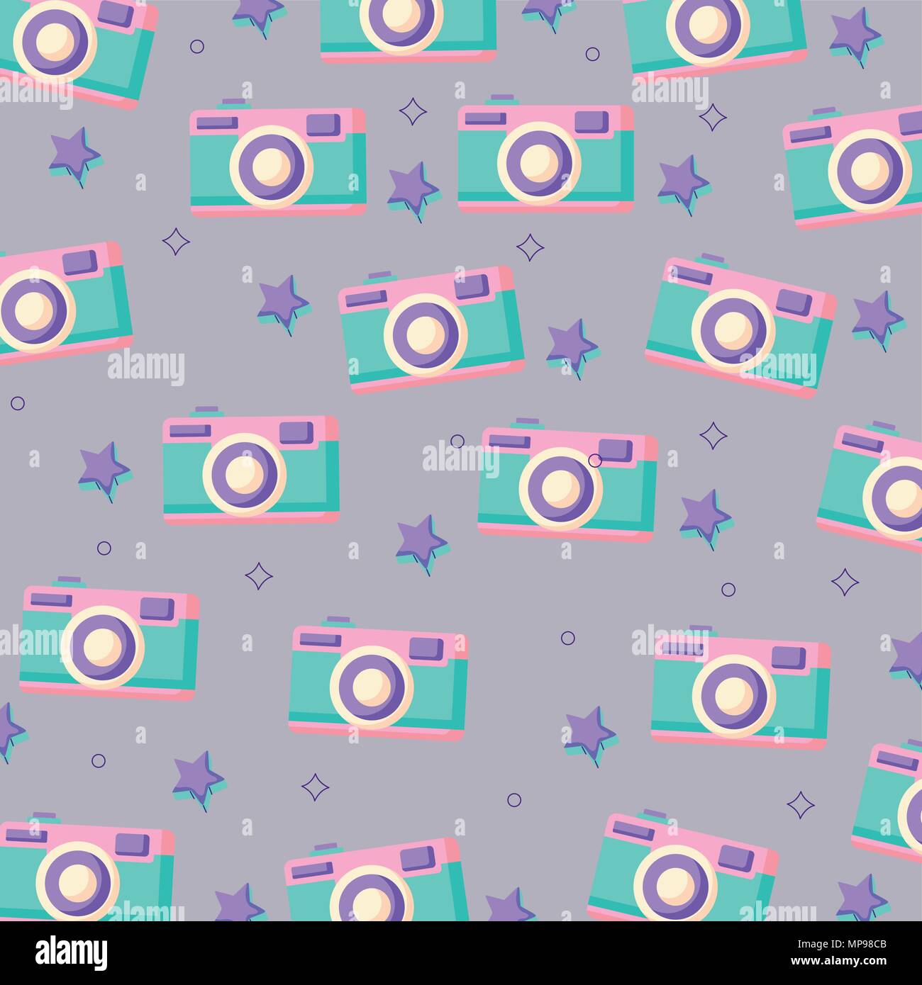background of photographic cameras pattern, vector illustration Stock ...