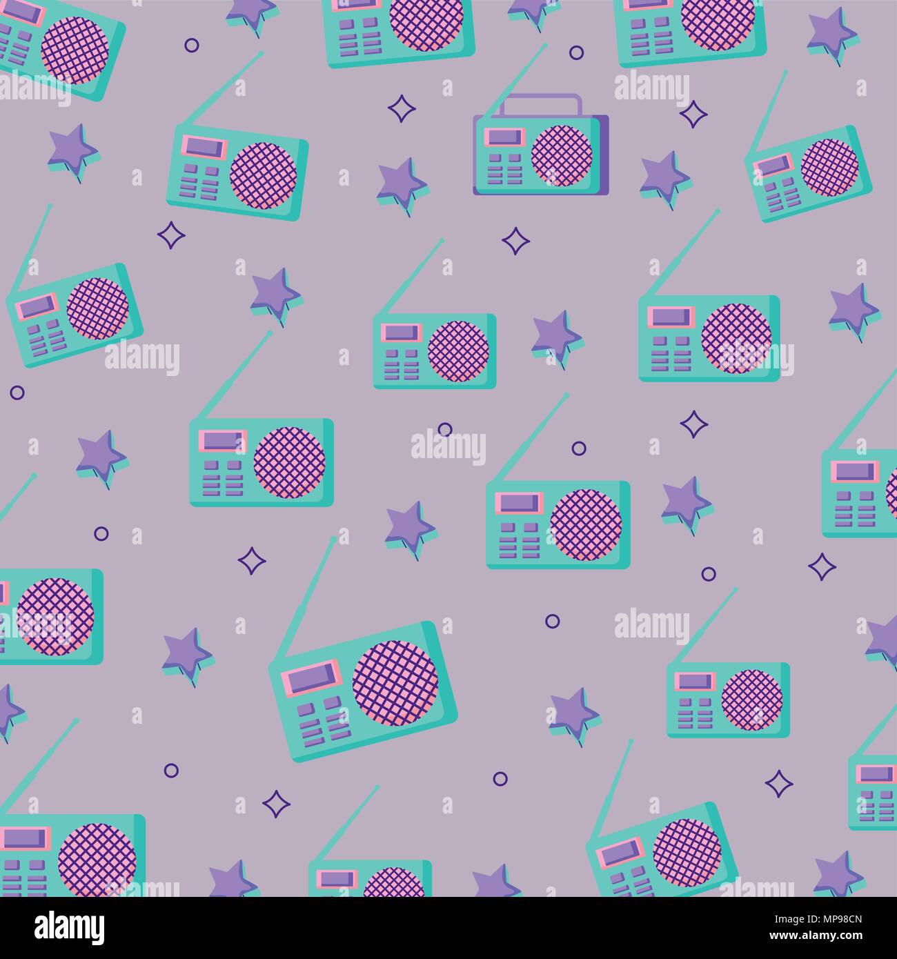 backgrorund of retro radio pattern, vector illustration Stock Vector ...