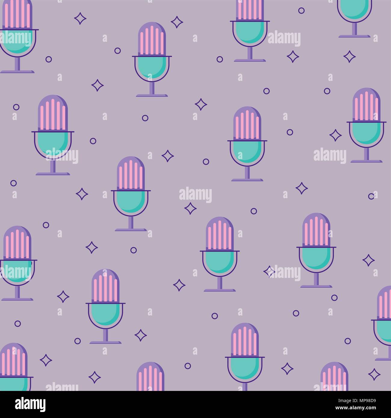 background of retro microphone pattern, vector illustration Stock ...