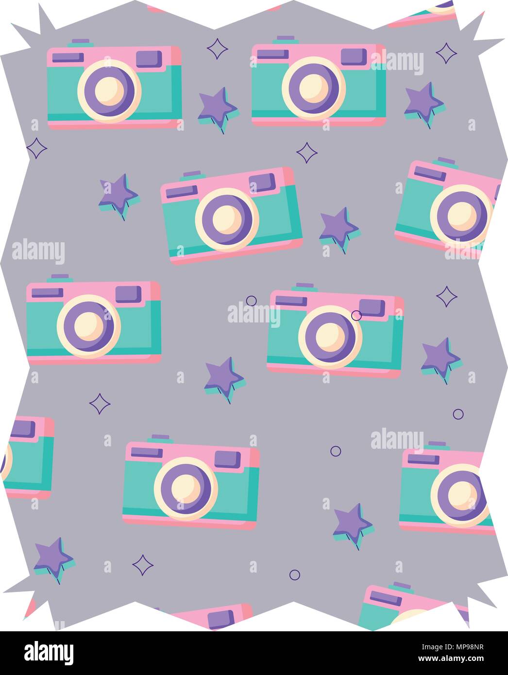 with photographic camera pattern over white background, vector ...
