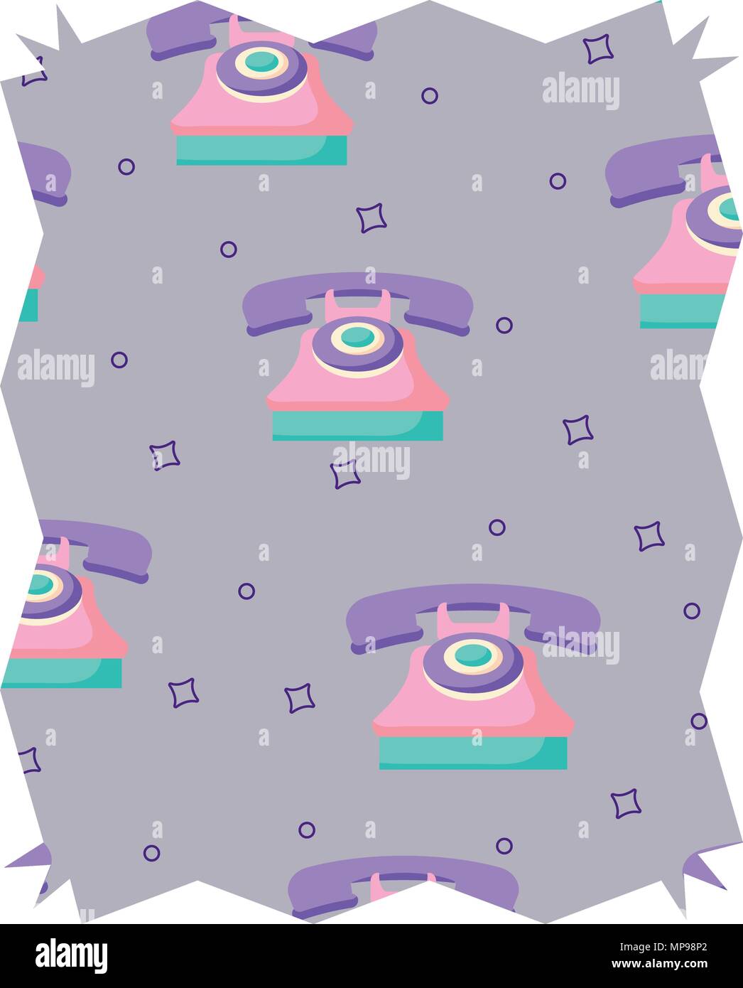 with retro radio pattern over white background, vector illustration ...