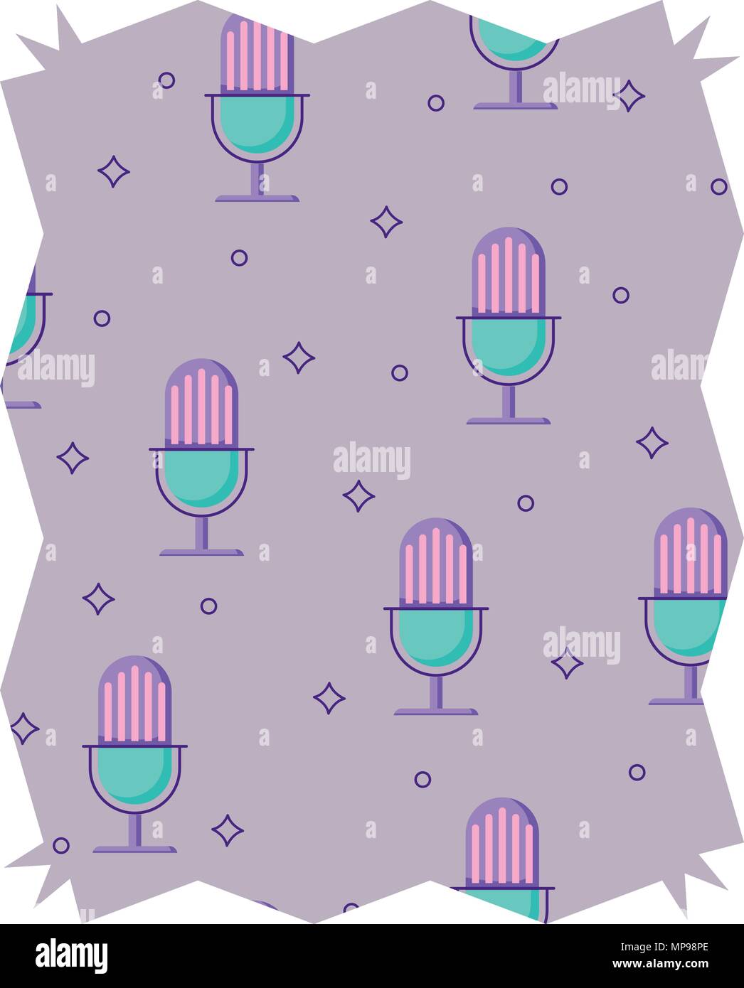 abstract frame with retro microphone pattern, vector illustration Stock ...