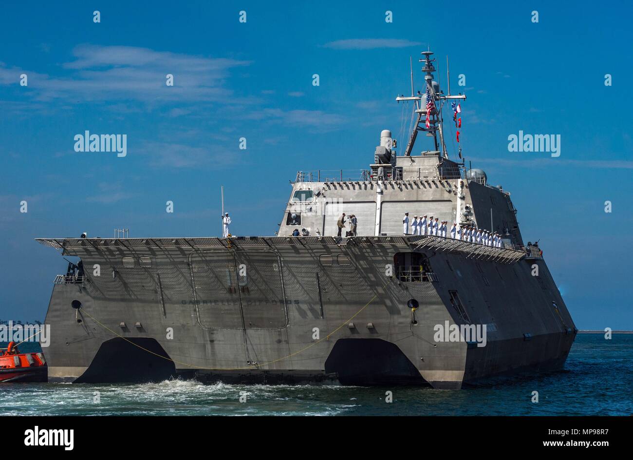 The U.S. Navy Independence-class littoral combat ship USS Gabrielle ...
