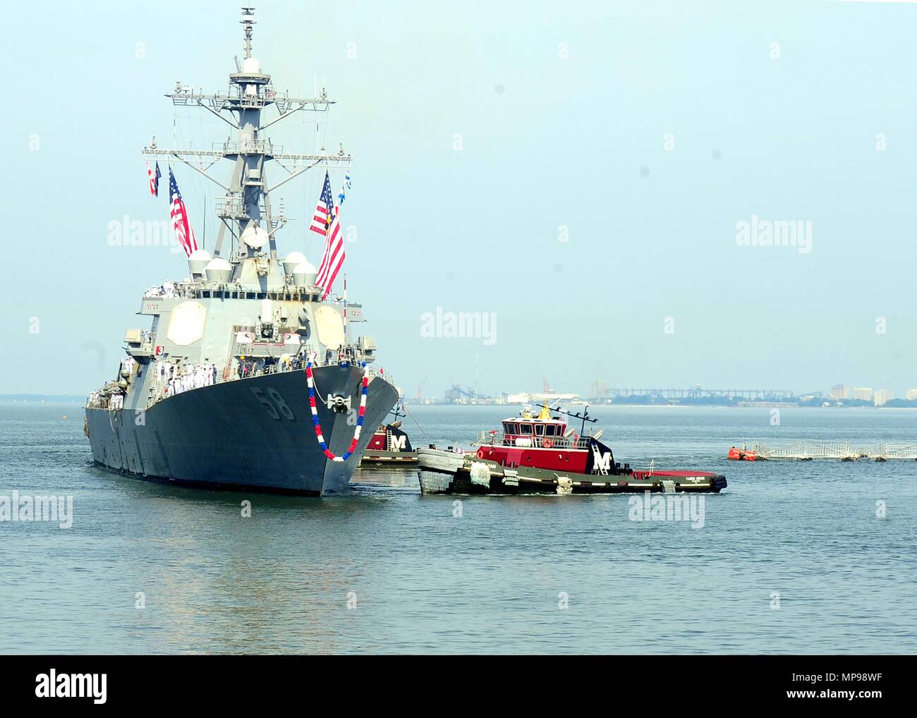The U.S. Navy Arleigh Burke-class guided-missile destroyer USS Laboon ...