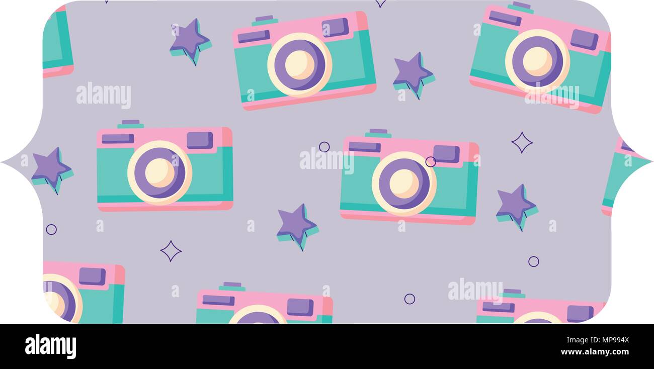 with photographic camera pattern over white background, vector ...