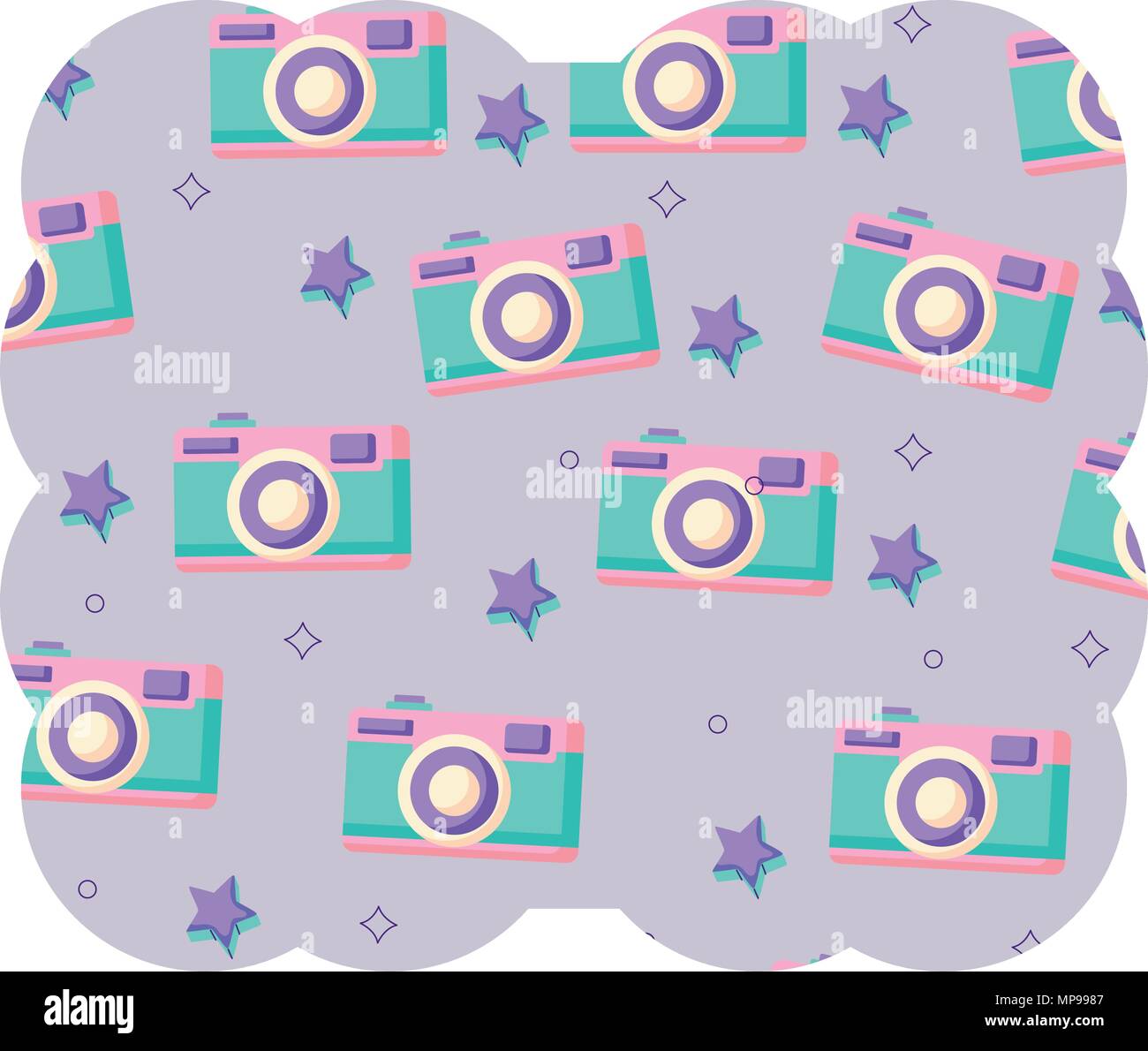 with photographic camera pattern over white background, vector ...