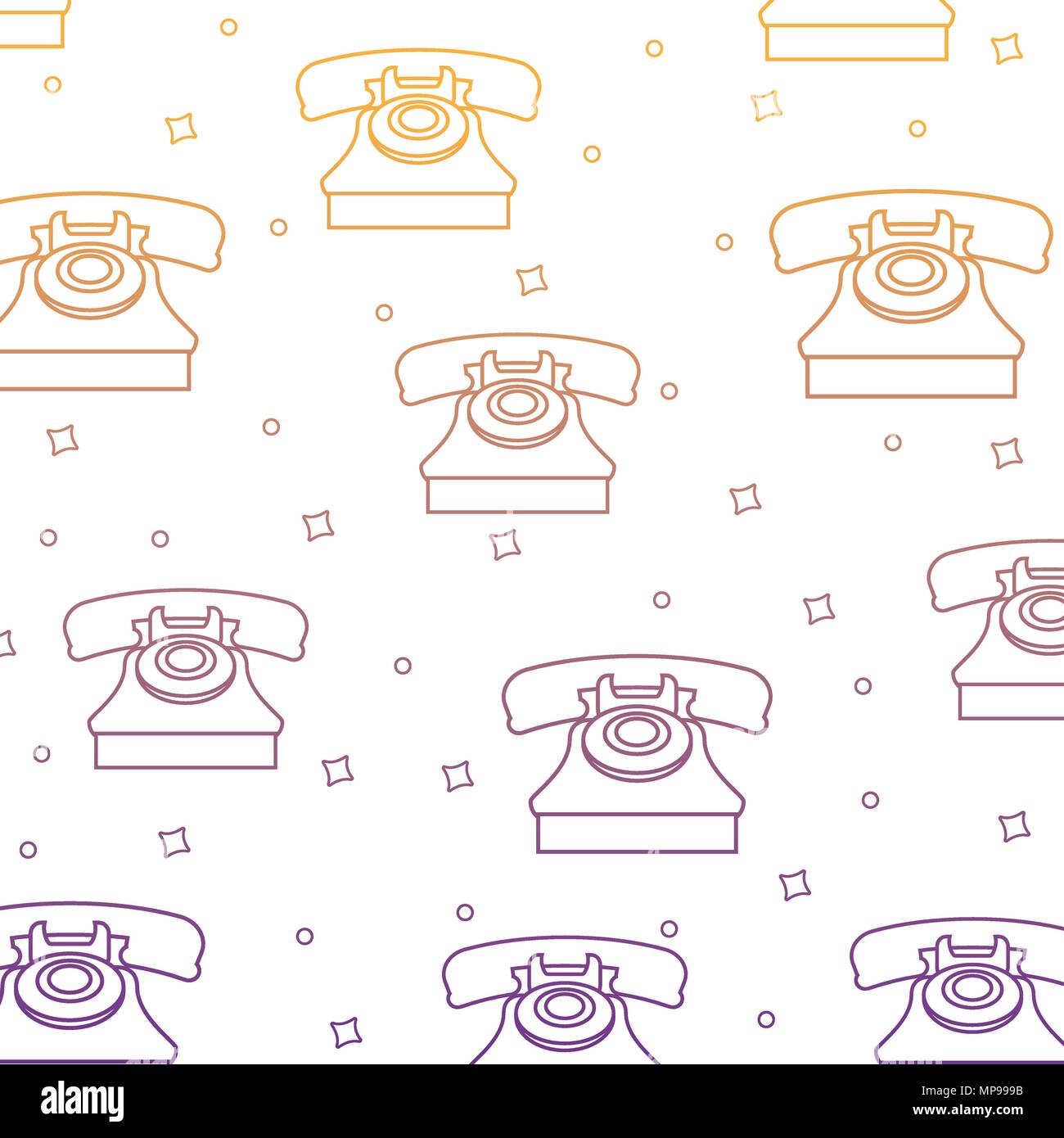 background of retro telephones pattern, vector illustration Stock ...