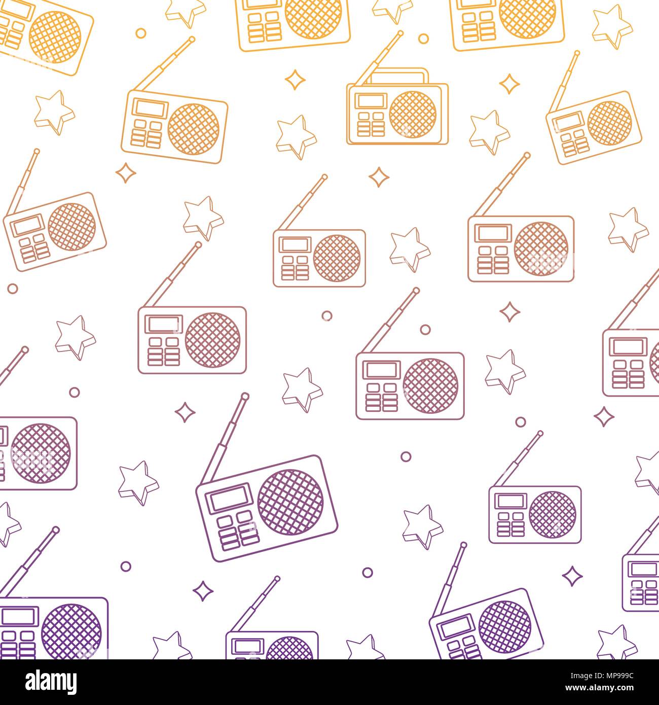 backgrorund of retro radio pattern, vector illustration Stock Vector ...