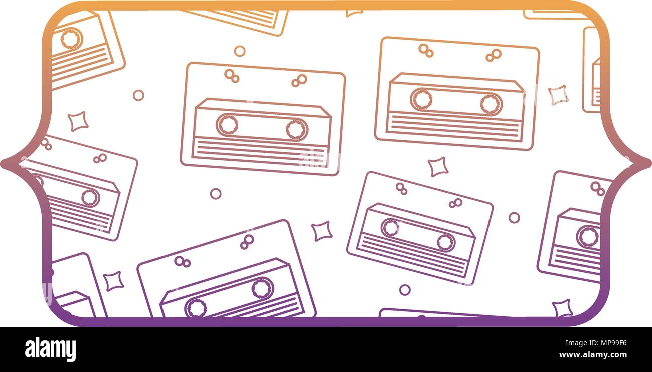 banner with Cassette pattern over white background, vector illustration ...