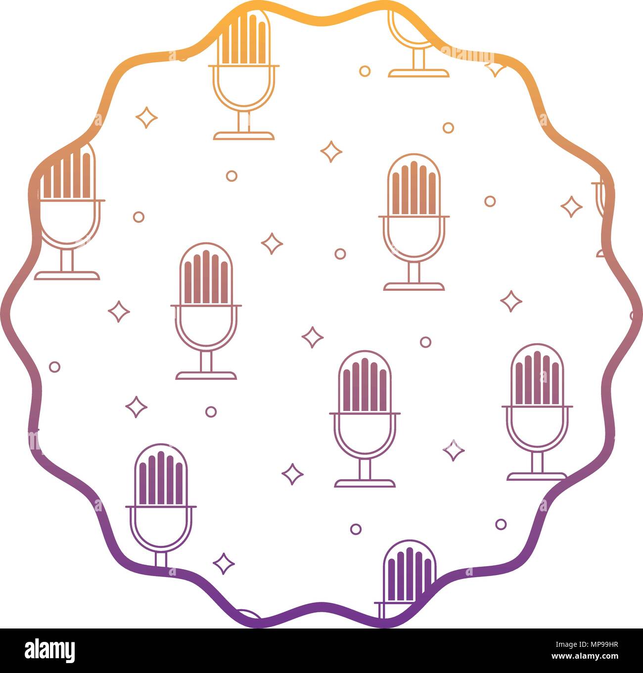 with retro microphone pattern, vector illustration Stock Vector Image ...