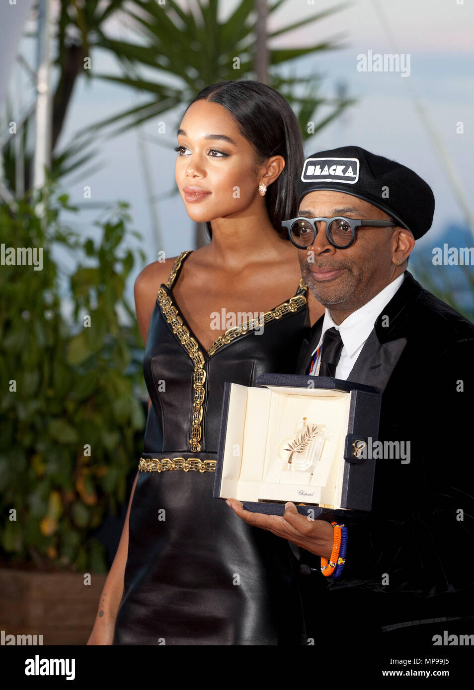 Actress Laura Harrier and Director Spike Lee, winner of the Grand Prix ...