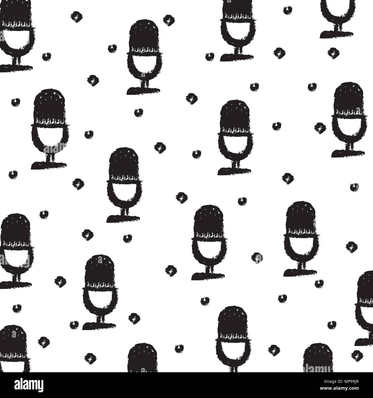 background of retro microphone pattern, vector illustration Stock ...