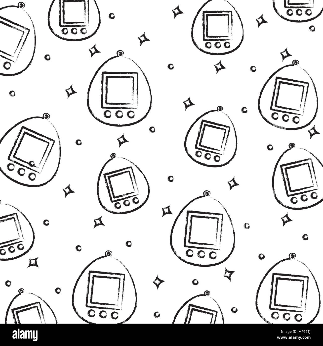 Background of tamagotchi pattern, vector illustration Stock Vector ...