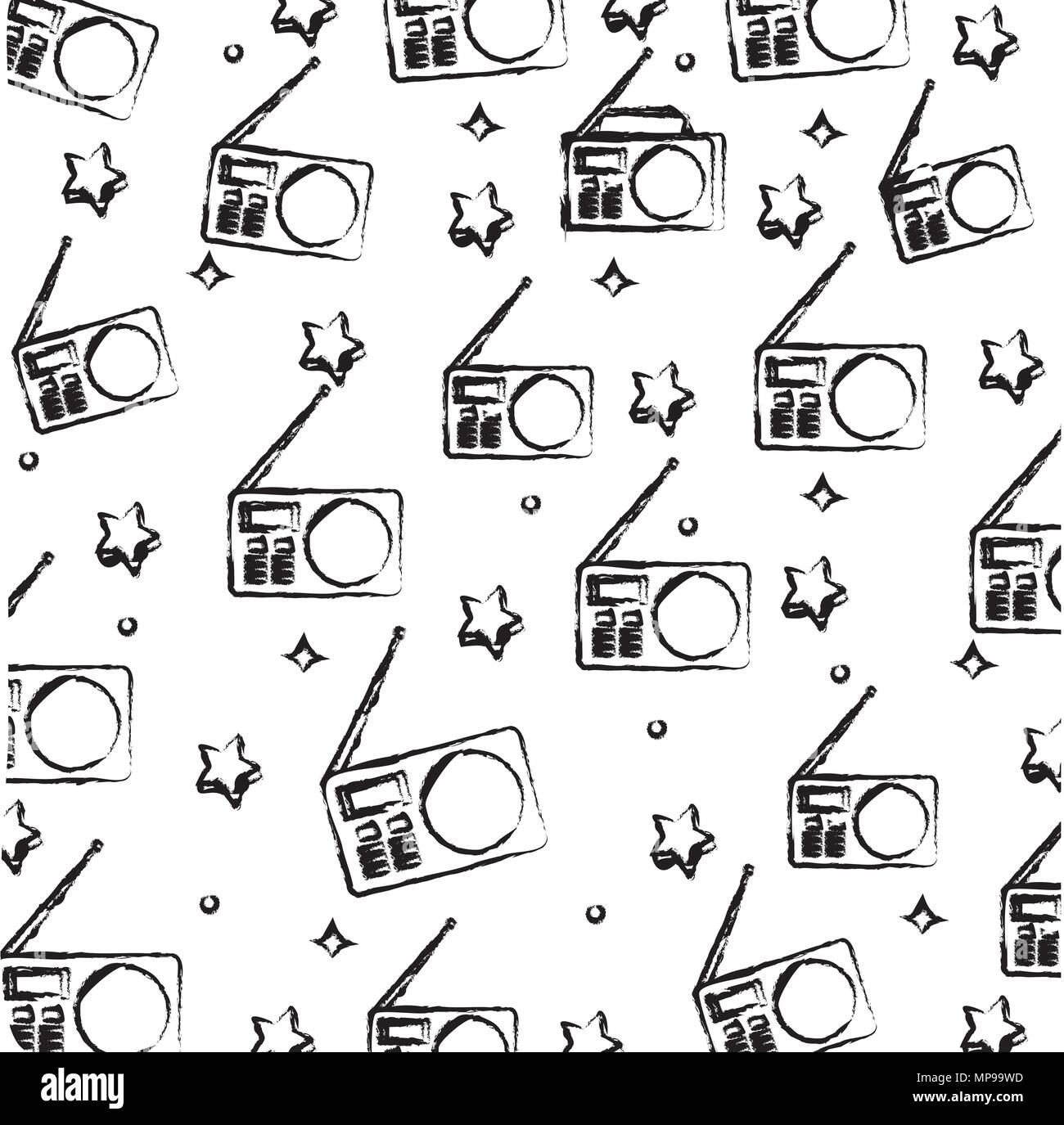 backgrorund of retro radio pattern, vector illustration Stock Vector ...