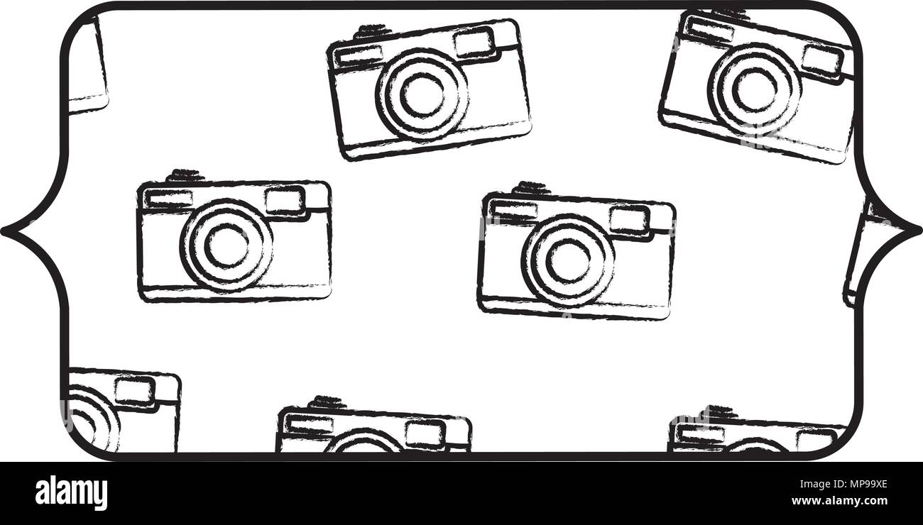 with photographic camera pattern over white background, vector ...