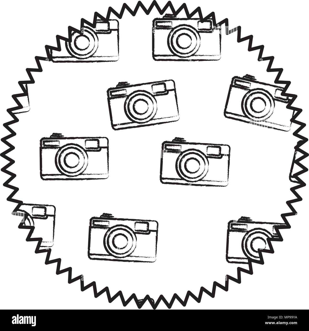 with photographic camera pattern over white background, vector ...