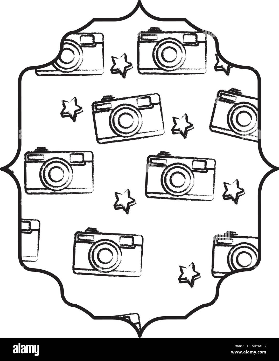 with photographic camera pattern over white background, vector ...