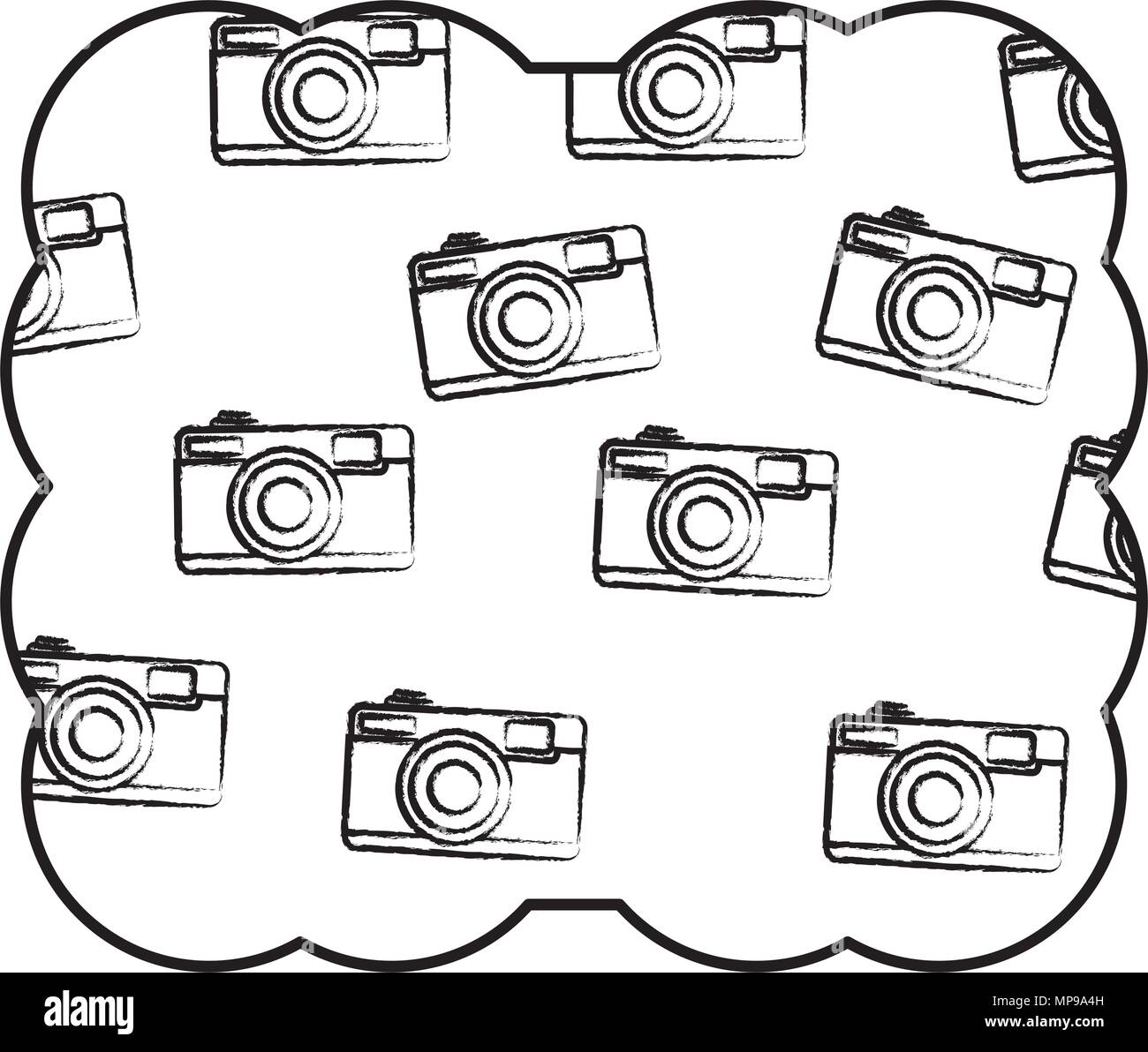 with photographic camera pattern over white background, vector ...