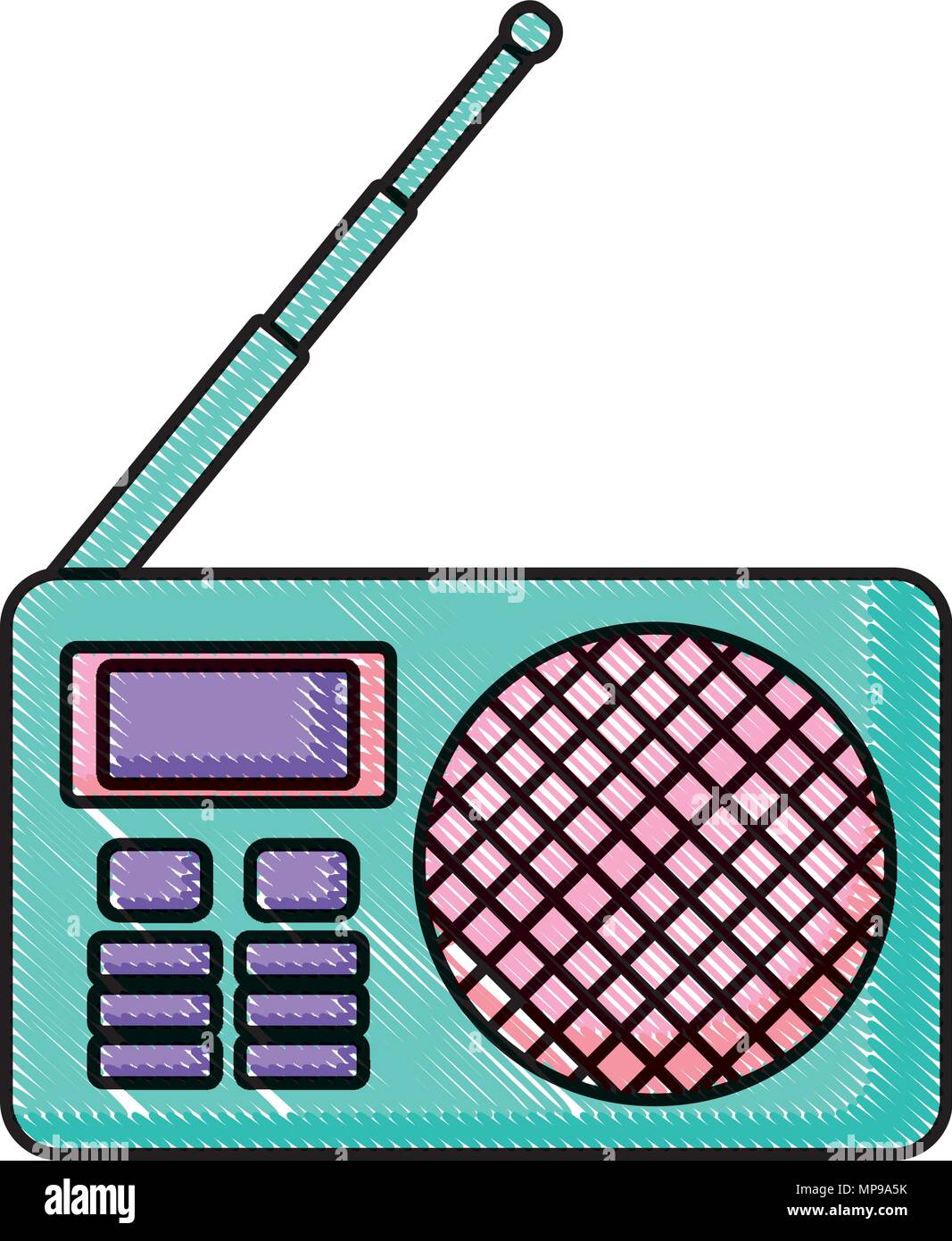 retro radio icon over white background, vector illustration Stock ...