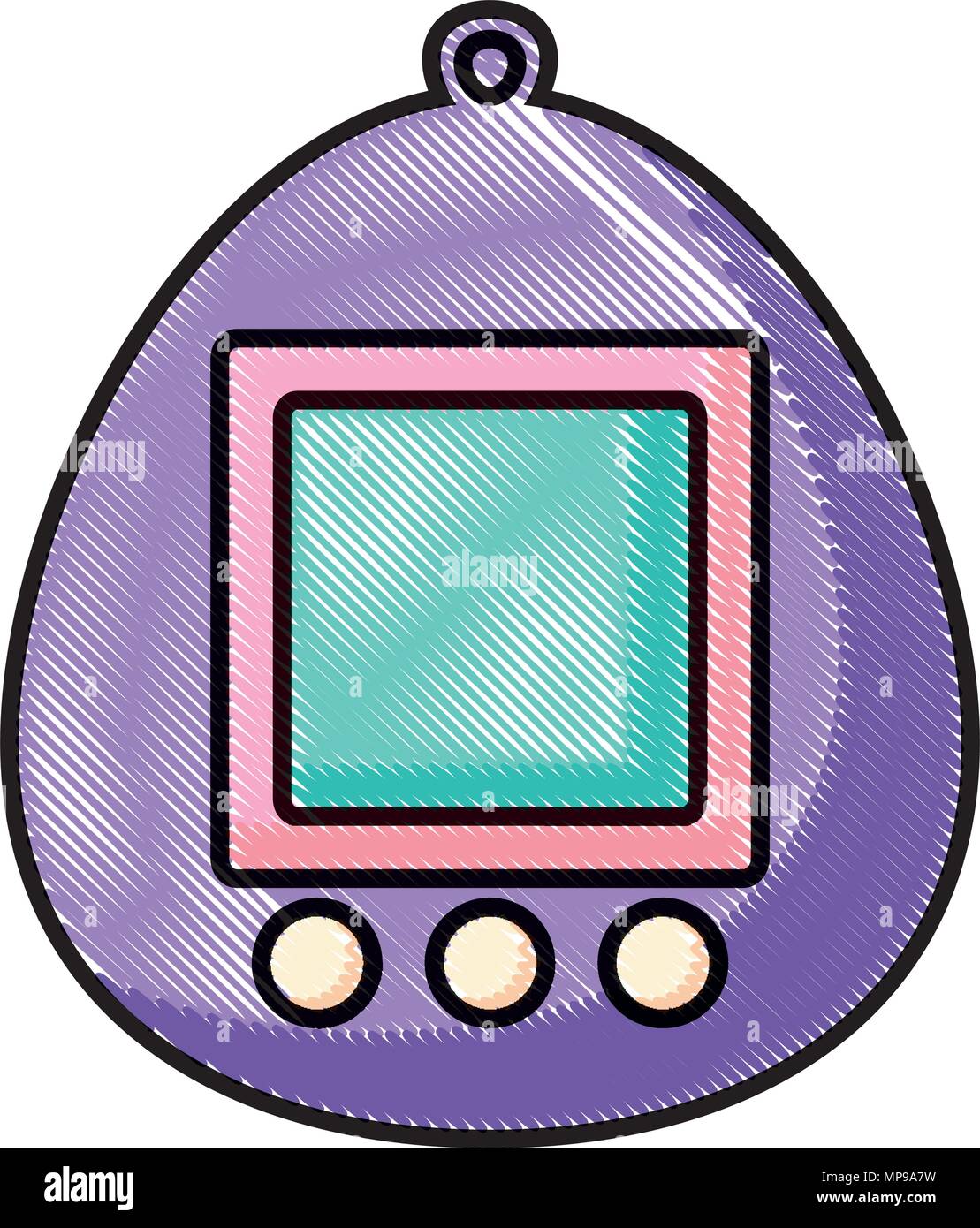 tamagotchi icon over white background, vector illustration Stock Vector ...