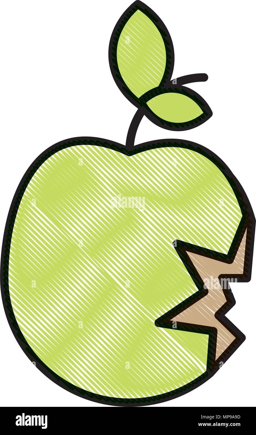 bitten apple icon over white background, vector illustration Stock ...