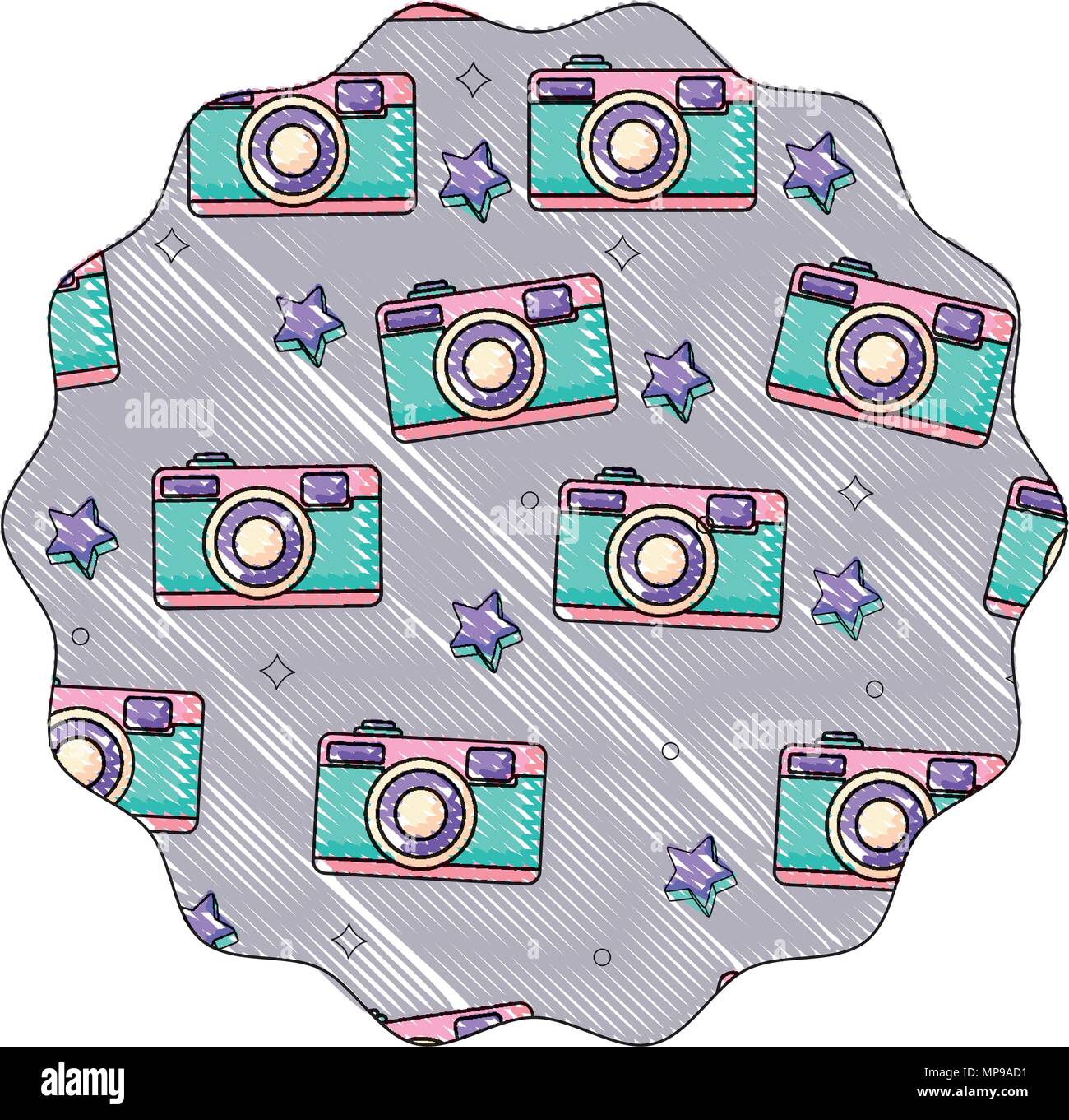 with photographic camera pattern over white background, vector ...