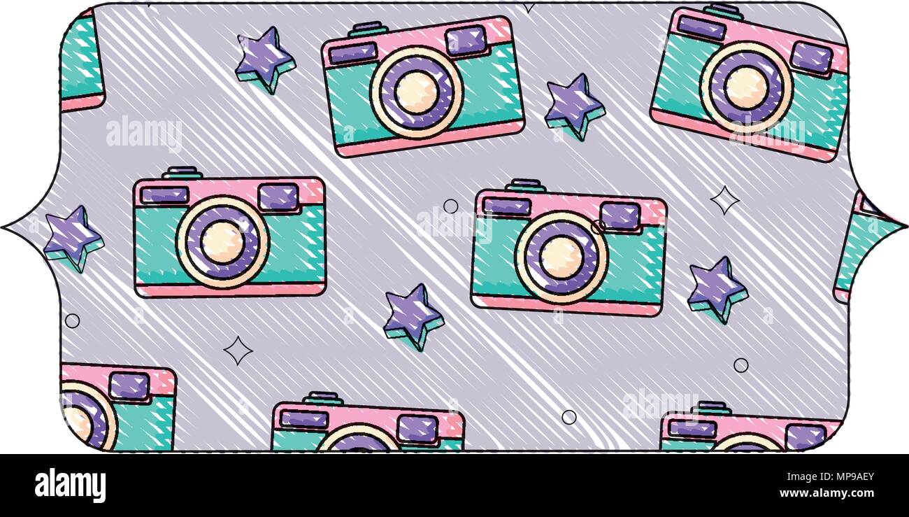 with photographic camera pattern over white background, vector ...