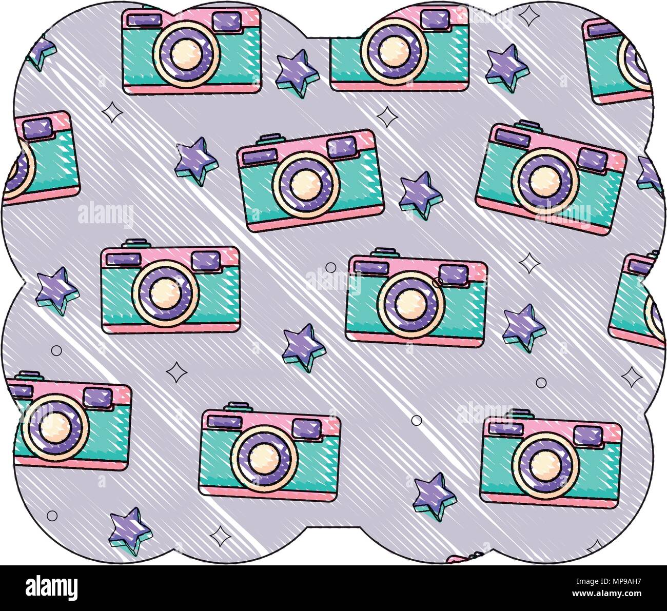 with photographic camera pattern over white background, vector ...