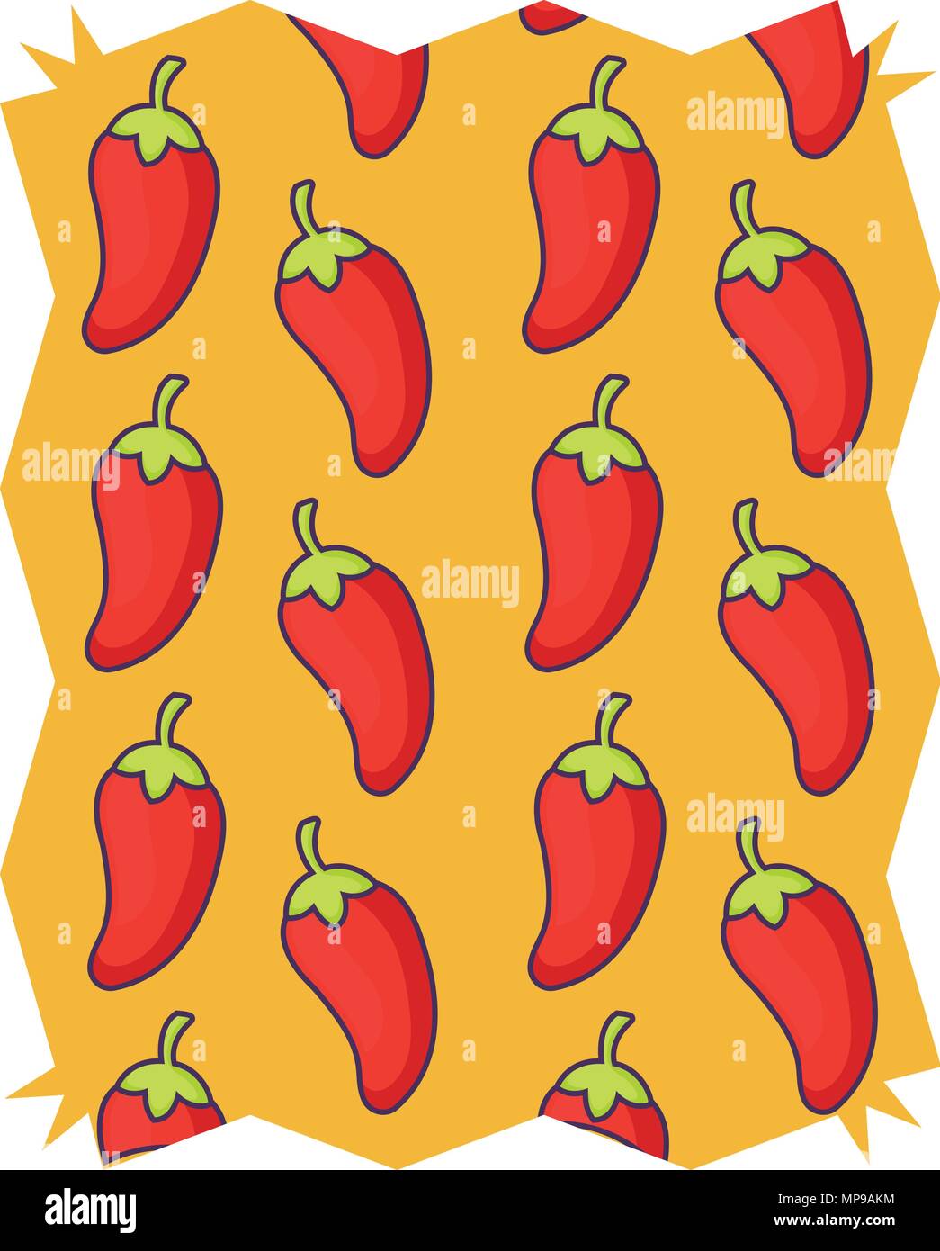 abstract frame with chili pepper pattern over white background, vector ...