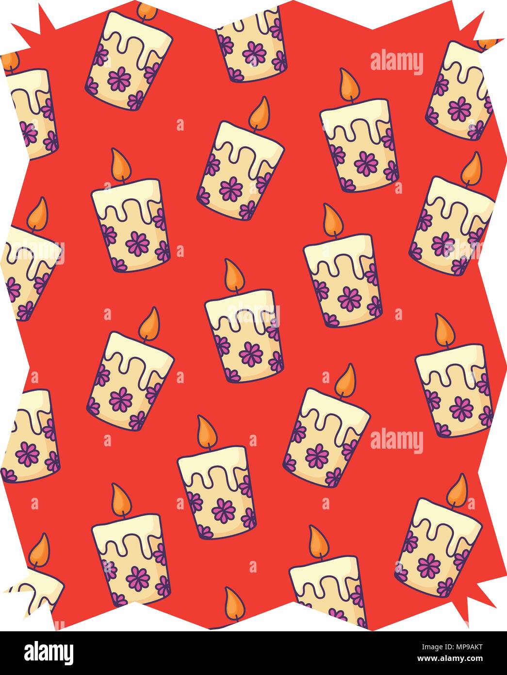 abstract frame with candles pattern over white background, vector ...