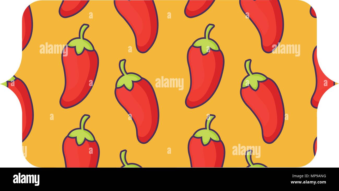 banner with chili pepper pattern over white background, vector ...