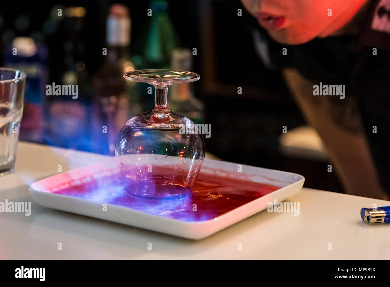 Cocktail flaming red white and blue hi-res stock photography and images ...