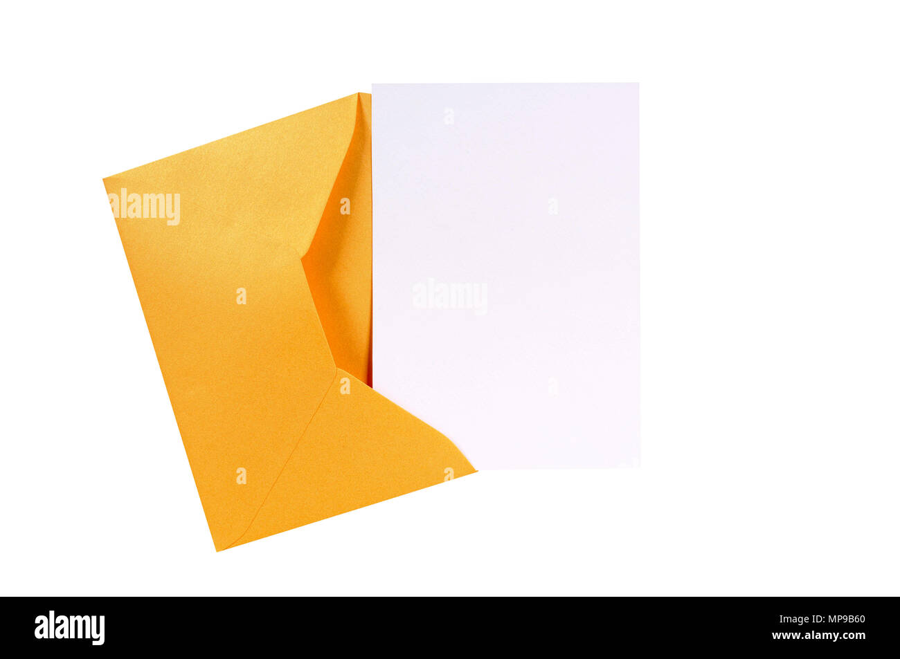 Manila brown envelope with blank letter card Stock Photo - Alamy