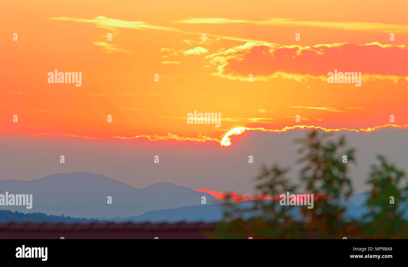 Beautiful sunset late in the evening Stock Photo - Alamy