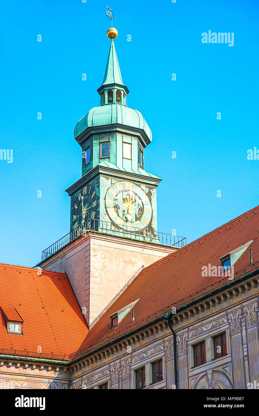 Clock tower of Kaiserhof in Munich, Germany Stock Photo - Alamy