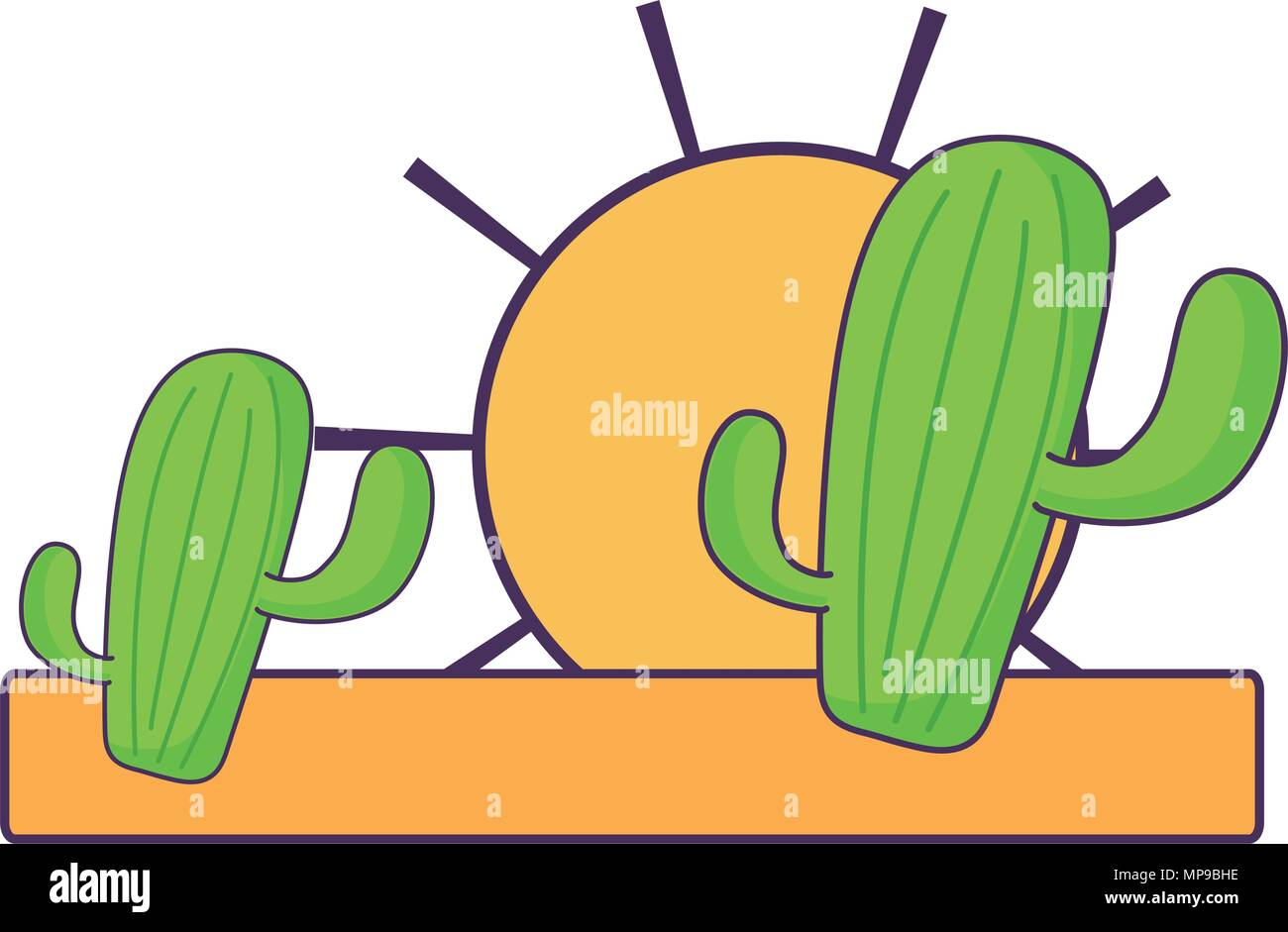 sun and cactus design. over white background, vector illustration Stock ...