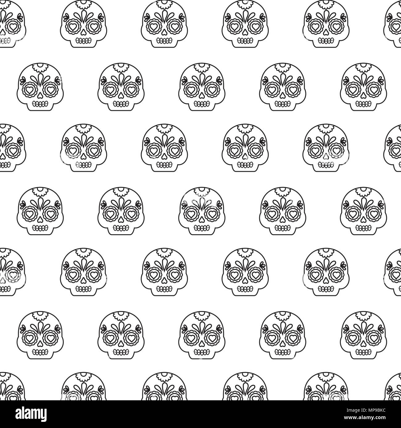 Sugar Skull Pattern Background