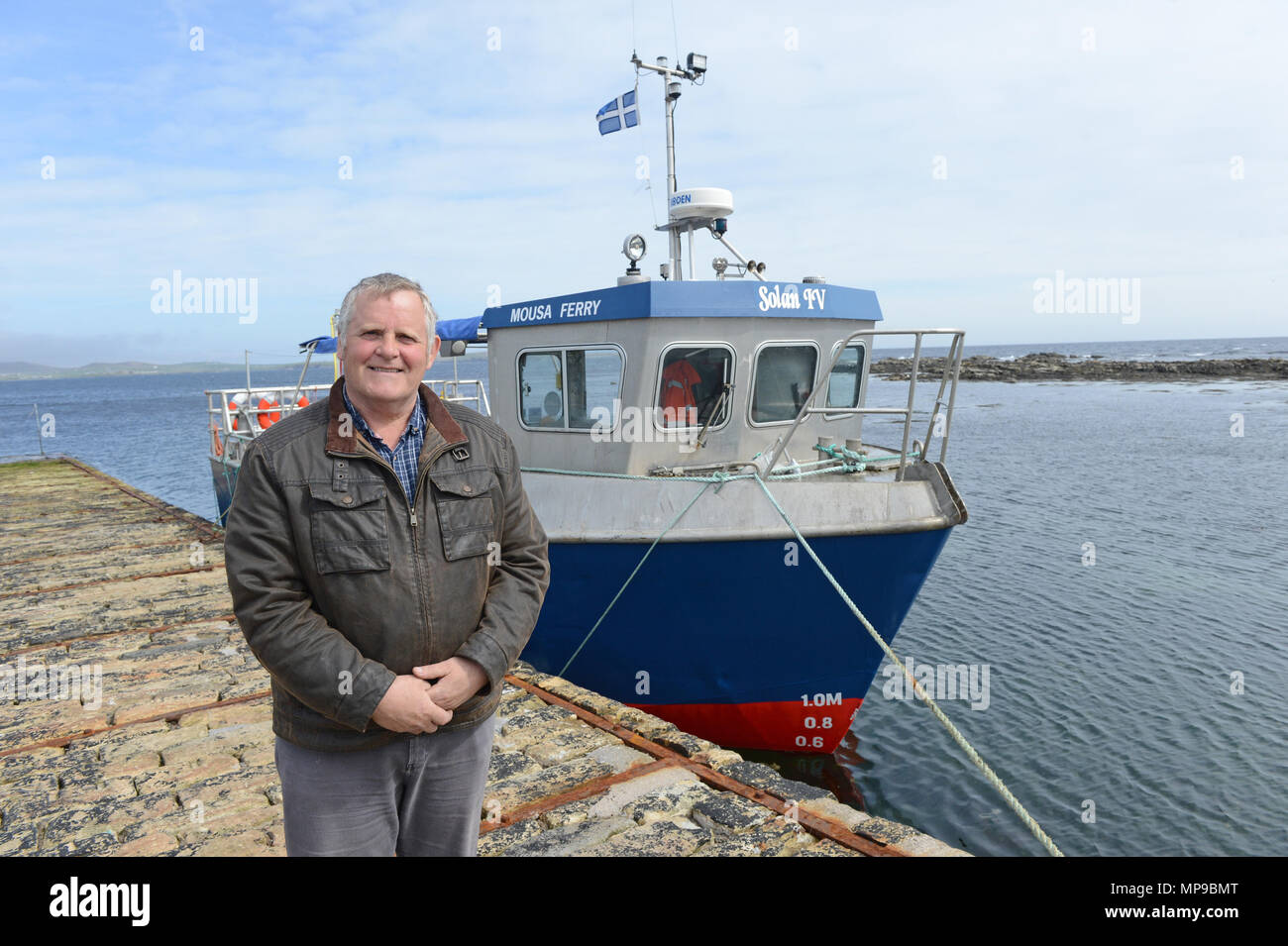 The Mousa ferry Solan IV with its skipper Rodney Smith who takes day ...