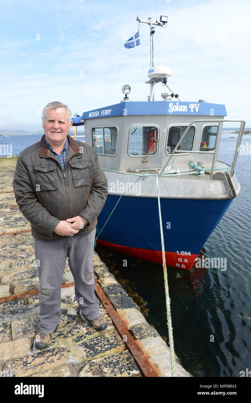 The Mousa ferry Solan IV with its skipper Rodney Smith who takes day ...